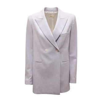 Vicolo Oversize Woll Doppelreiher Jacke - - Jackets - Damen - Lila - S