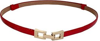 Generic Ceinture pour femme, robe d&eacute;corative, costume, pull, ceinture en cuir, petite ceinture pour homme, Rouge, taille unique