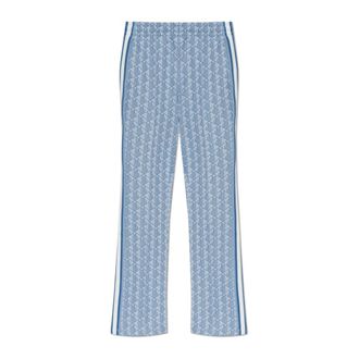 Lacoste Femme, Pantalons, Bleu, Taille: 38 FR Flared Monogram Pantalons de surv&ecirc;tement