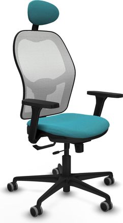 Piqueras y Crespo Ergonomischer Stuhl mit 3D-Armen, h&ouml;henverstellbarer Lendenwirbelst&uuml;tze und festem Kopfteil, ausgestattet mit Syncro/Traslack und injiziertem Schaumst