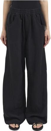 Andrea Ya'aqov Femme, Pantalons, Noir, Taille: 36 FR Pantaloni in Viscosa e Lino