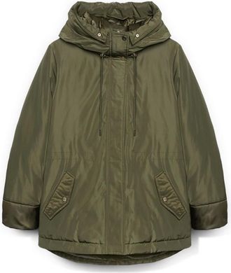 Fiorella Rubino Femme, Vestes, Vert, Taille: 48 FR Parka avec capuche en peluche