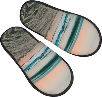Generic Pantoufles Moelleuses Impression Sur Le Th&egrave;me Du Coucher De Soleil Sur La Plage Slippers Maison L&eacute;g&egrave;res Chaussons Pour Femme Int&eacute;rieur Homme L