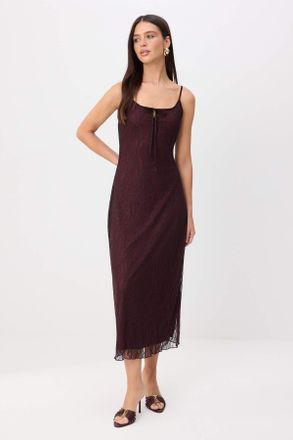 Trendyol Maxikleid, &auml;rmellos, A-Linie - Rot