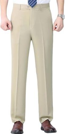 Generic Pantalon classique formel pour homme Coupe classique Pantalon d&eacute;contract&eacute; Pantalon extensible confortable Pantalon daffaires formel, beige, 48