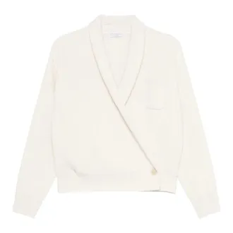 Brunello Cucinelli Cardigan - Femme - Pulls - Blanc - Taille: 36 FR
