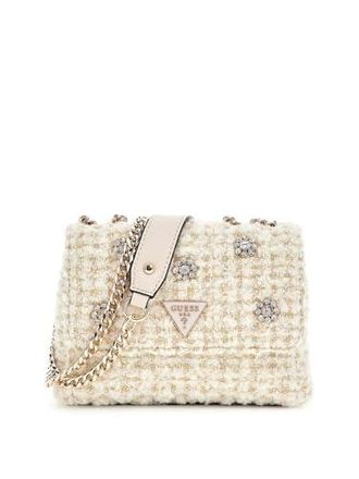 Guess Everlee Mini Convertible Xbody Flap Bag Ivory