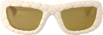 Bottega Veneta Lunettes De Soleil - Blanc
