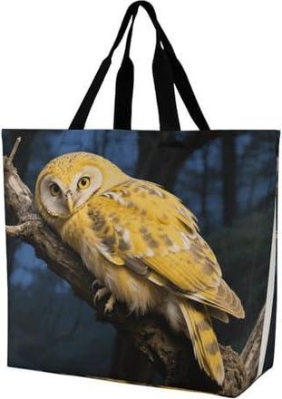 Generic Chouette Jaune Des Neiges Sac Fourre-Tout D&eacute;contract&eacute; Sacs De Courses R&eacute;utilisable Sac Fourre Tout Pour Travail Quotidienne Gym