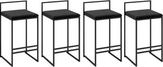 Generic Barhocker, Tresenhocker, Samt-Barst&uuml;hle mit Metallr&uuml;ckenlehne und Fu&szlig;st&uuml;tze, K&uuml;cheninsel-Tresenhocker