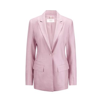 Riani Veste en lin et Lyocell avec ceinture boutonnable - Femme - Vestes - Rose - Taille: 44 FR