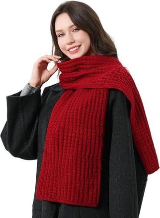 DonDon &eacute;charpe femme hiver foulard femme &eacute;charpe en laine ch&acirc;le femme - Rouge fonc&eacute;