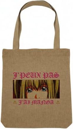 Fabulous Sac Shopping Tote Bag Aspect Lin - Jpeux Pas Jai Manga Misa Anime Otaku Manga Fanart Waifu - Sac de Courses Toile Epaisse 360g Beige Naturel Cabas Por