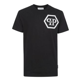 Philipp Plein Homme, Tops, Noir, Taille: XL T-shirt &agrave; col rond