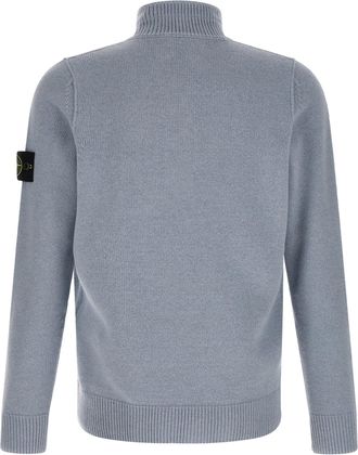Stone Island Ribbed Wool Blend Sweater - Gray