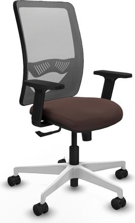 Piqueras y Crespo Schreibtischstuhl aus Kunstleder Zulema mit 2D-Armlehnen, h&ouml;henverstellbare Lendenwirbelst&uuml;tze, ausgestattet mit 3 Positionen und Schneidschaum, Grau/