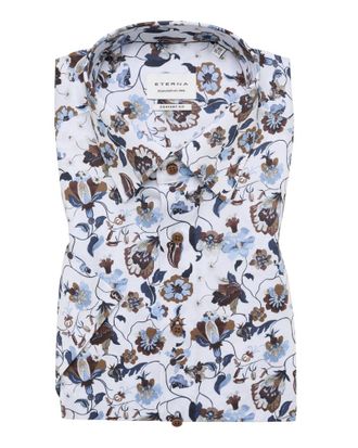 Eterna B&uuml;gelfreies Kurzarmhemd mit floralem Print, Comfort Fit in