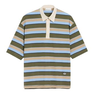Ami Homme, Tops, Multicolore, Taille: M Polo &agrave; Patchs en Coton Ray&eacute;