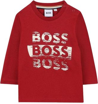 HUGO BOSS Logo-Embroidered Cotton T-Shirt - Red