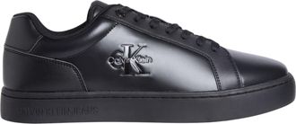 Calvin Klein Herren Cupsole Sneaker Classic Mono aus Leder, Schwarz (Triple Black), 45
