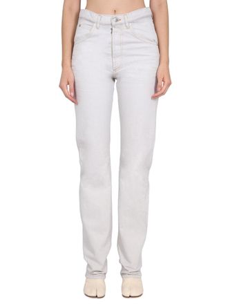 Maison Margiela Asymmetric Cotton Jeans - White