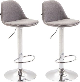 Clp 2er Set Barhocker Kiel Stoff grau