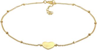 Elli Fußschmuck Damen Fußkettchen Herz Symbol Liebe Verstellbar in 925 Sterling Silber