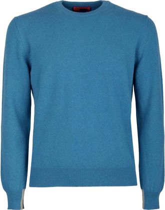 Gallo Gallo, Homme, Pulls, Bleu, Taille: XL Pull girocollo puro cashmere