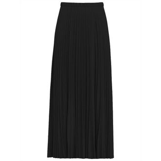 Marella Jupe Midi Pliss&eacute;e en Satin - Femme - Jupes - Noir - Taille: 38 FR