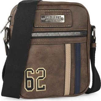 Lois Sacoche Homme Bandouliere. Pochette Homme en cuir v&eacute;ritable &eacute;l&eacute;gante et compacte pour usage quotidien affaires loisirs style urbain, Marron