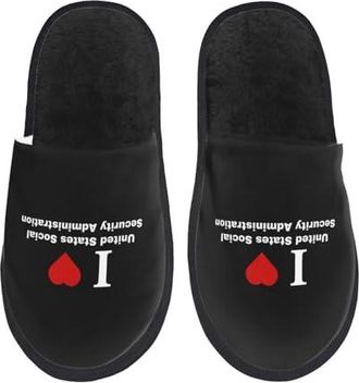 Generic Chaussons Maison JAime LAdministration De La Sécurité Sociale Des États-Unis Avec Semelle Caoutchouc Pantoufles En Coton Confortable Chaussons Pour La