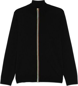 Paul Smith Pull zipp&eacute; col mock - Homme - Pulls - Bleu - Taille: XL