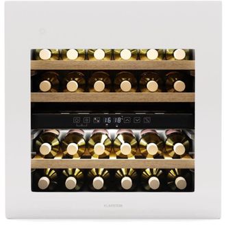 Klarstein Klarstein - Rhone 36 Duo Weink&uuml;hlschrank - 36 Flaschen, 2 Zonen, 5-22&deg;C, LED-Steuerung, UV-Schutz, Leiser Betrieb, Schwarz, Weinklimaschrank