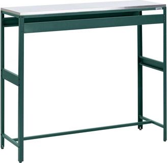 Beliani Outdoor-Bartisch MAENZA 120 cm 40 cm Metall Gr&uuml;n