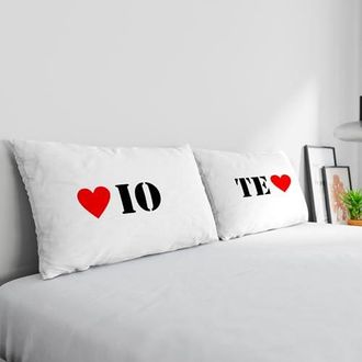 Italian Bed Linen PR-03 Kissenbezüge aus 100% Baumwolle, Digitaldruck, 1 Paar