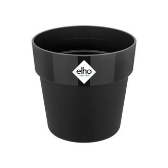 ELHO B.for Original Rond 22 - Pot De Fleurs pour Int&eacute;rieur - Plastique 100% recycl&eacute; - &Oslash; 22.0 x H 20.3 cm - Noir/Living Noir