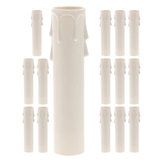 BESPORTBLE Gatuida 15 St&uuml;ck Kerzenfassungsr&ouml;hrchen aus Kunststoff Tropfenf&ouml;rmige Kerzenh&uuml;llen Wei&szlig; Ersatzabdeckungen f&uuml;r Kronleuchterfassungen Vielseitig Einsetz