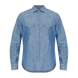 Eleventy Hemd mit Taschen - - Shirts - Herren - Blau - 2XL