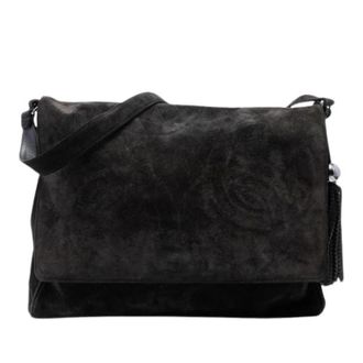 Chanel Pre-owned Suede Umh&auml;ngetasche - - Pre-owned - Damen - Schwarzk - ONE SIZE