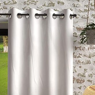 Soleil d'Ocre Vorh&auml;nge und Vorh&auml;nge, Polyester, Wei&szlig;, 140 x 180 cm