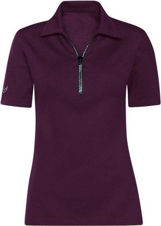 Trigema Poloshirt TRIGEMA Slim Fit Poloshirt mit Kristallsteinen (1-tlg)