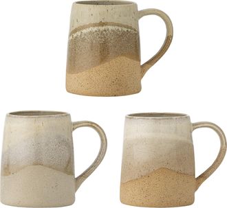 Bloomingville Creative Collection Soleia Becher, Braun, Steingut, T9xH10 cm, 3er-Set, 390 ml