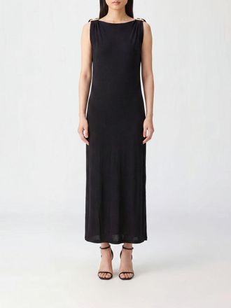 Semicouture Tunique midi en m&eacute;lange de coton &agrave; &eacute;paules d&eacute;nud&eacute;es