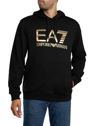 Emporio Armani Homme Sweat &Agrave; Capuche avec Grand Logo Train, Black/Gold, XL