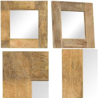vidaXL Spiegel Mangoholz Massiv 50 x 50 cm - Vintage Spiegel - Holzspeigel - Wohnzimmerdeko - Badspiegel - Mangoholz Spiegel - Home & Living