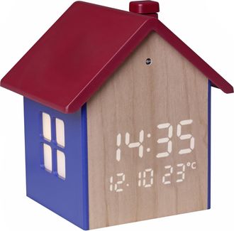TFA Dostmann Digital Wecker in Haus-Form für Kinder, 60.2046.06, Uhrzeit/Datum/Innentemperatur, mit Nachtlichtfunktion, ideal auch im Flur/Eingangsbereich/Kinderzi