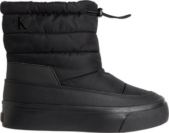 Calvin Klein Damen Mid Boot Stiefel Snowboot Nylon Mix mit Plateau, Schwarz (Triple Black), 36