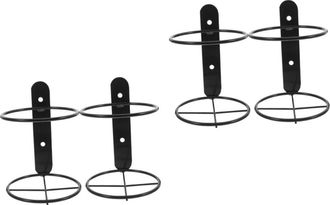 Angoily 4 St&uuml;ck 2 St&uuml;ck Wand Weinregal aus Metall Einzelner Flaschenhalter Schwarz Wandmontiertes Weinlagerregal f&uuml;r Hausbar und K&uuml;che