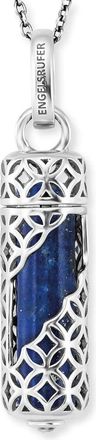 Engelsrufer Damen Halskette aus Sterling Silber mit austauschbarem Kraftstein Anhänger Lapislazuli Größe M - Karabinerverschluss - in drei Längen verstellbar - ni
