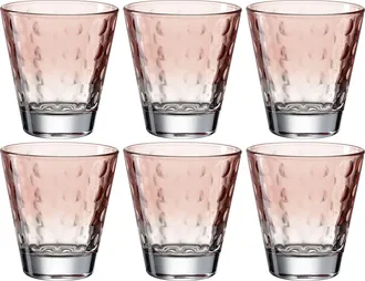 Leonardo 025896 Trinkglas OPTIC 6er-Set 215 ml rot, Glas, Orange